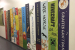 Book spine reading wall display gallery - Blocks Design Services