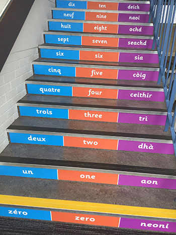 School stair graphics gallery - Blocks Design Services