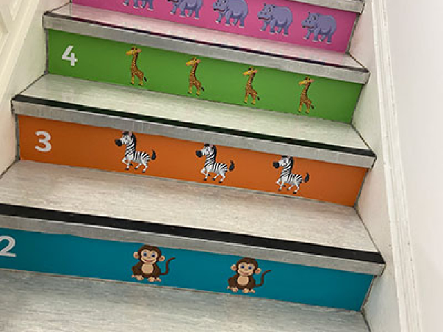 School stair graphics gallery - Blocks Design Services