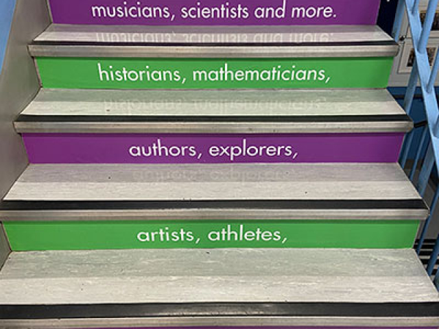 School stair graphics gallery - Blocks Design Services